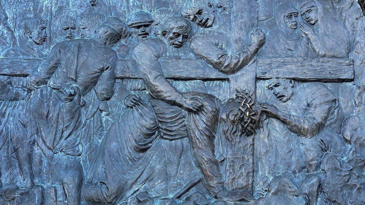 Križevac 7th Station. Jesus, you fall the second time under the Cross ...