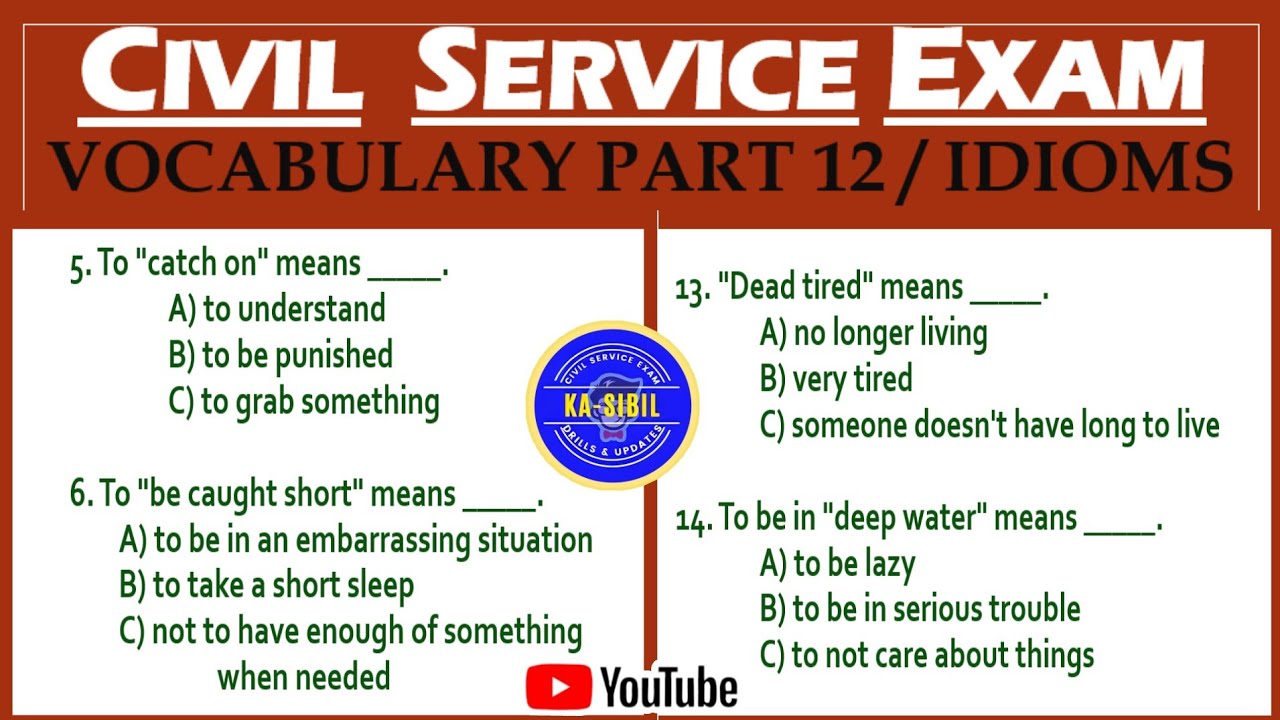 Civil Service Reviewer 2021 | Vocabulary Part 12 | Idioms - YouTube