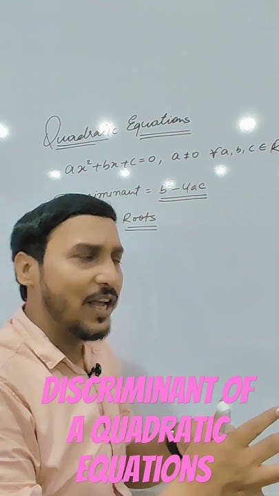 Discriminant of quadratic equations @ pradeep tutorials - YouTube