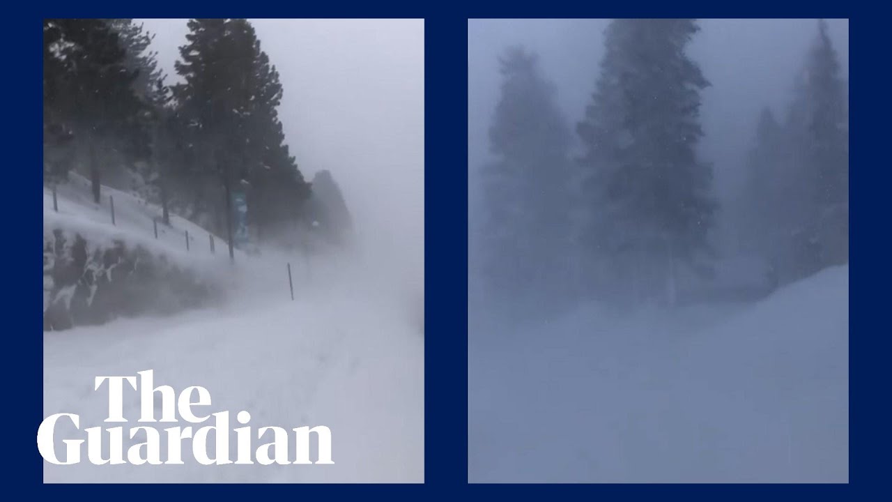 Winter storm creates blizzard conditions in central California - YouTube
