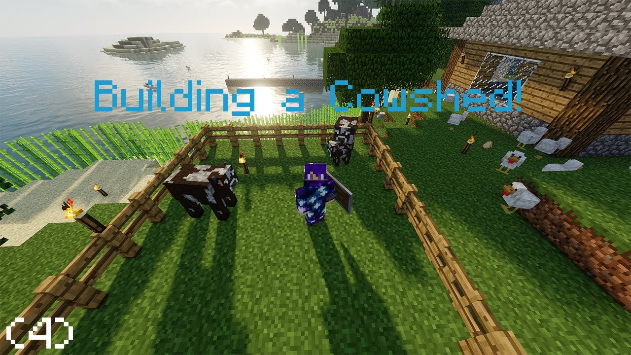 Building a Cowshed! | Minecraft Modded Survival ( 4 ) - YouTube