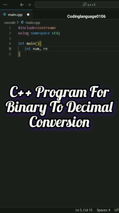 C++ Program For Binary To Decimal Conversion #programming #binary #decimal #conversion - YouTube
