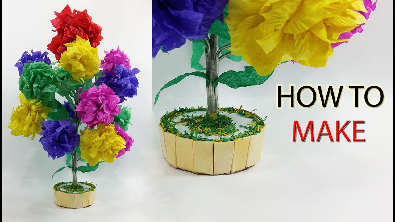 How to Make Amazing Flower Tree at Home - YouTube