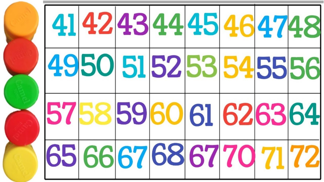 Number Counting | Learn Number | 41 to 72 | Number learning Videos ...