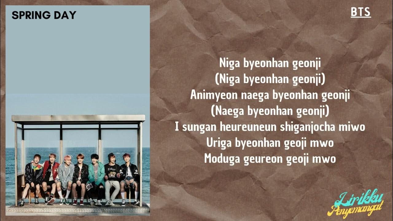 BTS - Spring Day | EASY LYRICS | LIRIK LAGU - YouTube