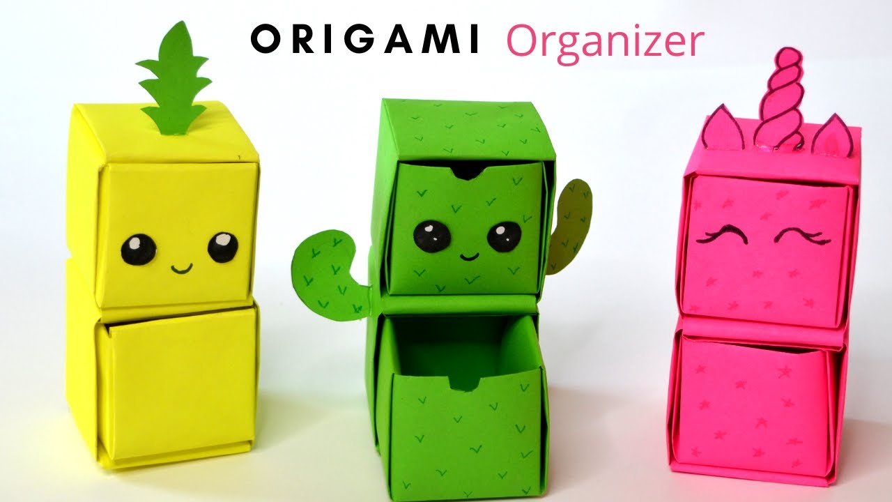 How to Make Origami Organizer | Paper Craft Drawer Box Tutorial - YouTube