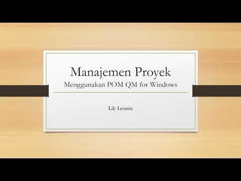 Tutorial QM for Windows Metode Project Management dengan Aplikasi POM QM - YouTube