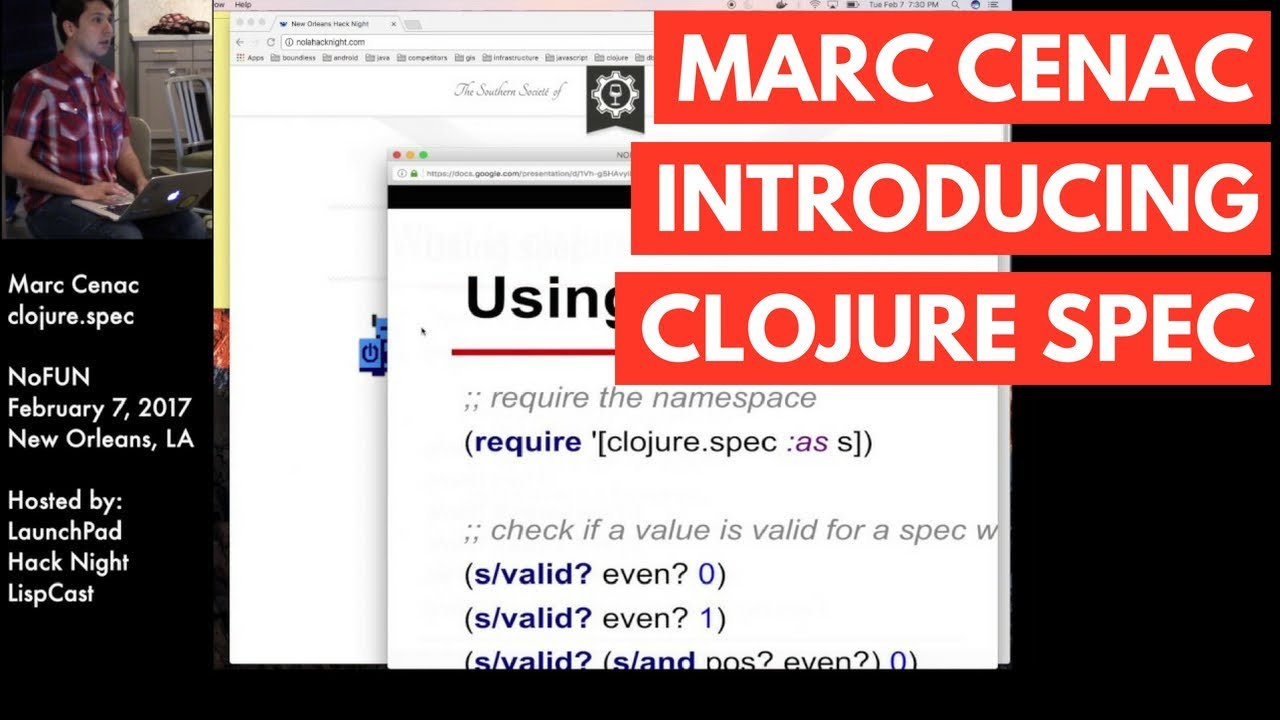 Marc Cenac Introducing Clojure Spec Youtube