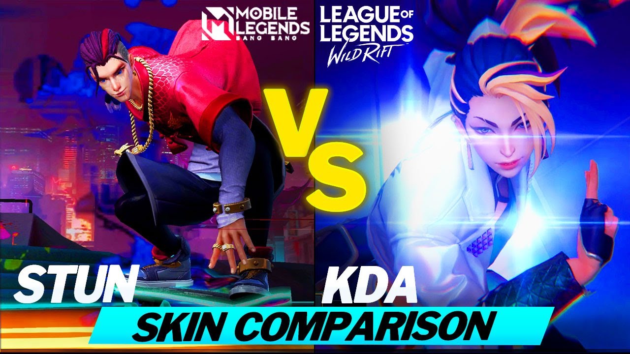 STUN Skins VS KDA Skins ( Mobile Legends Vs Wild Rift ) - YouTube