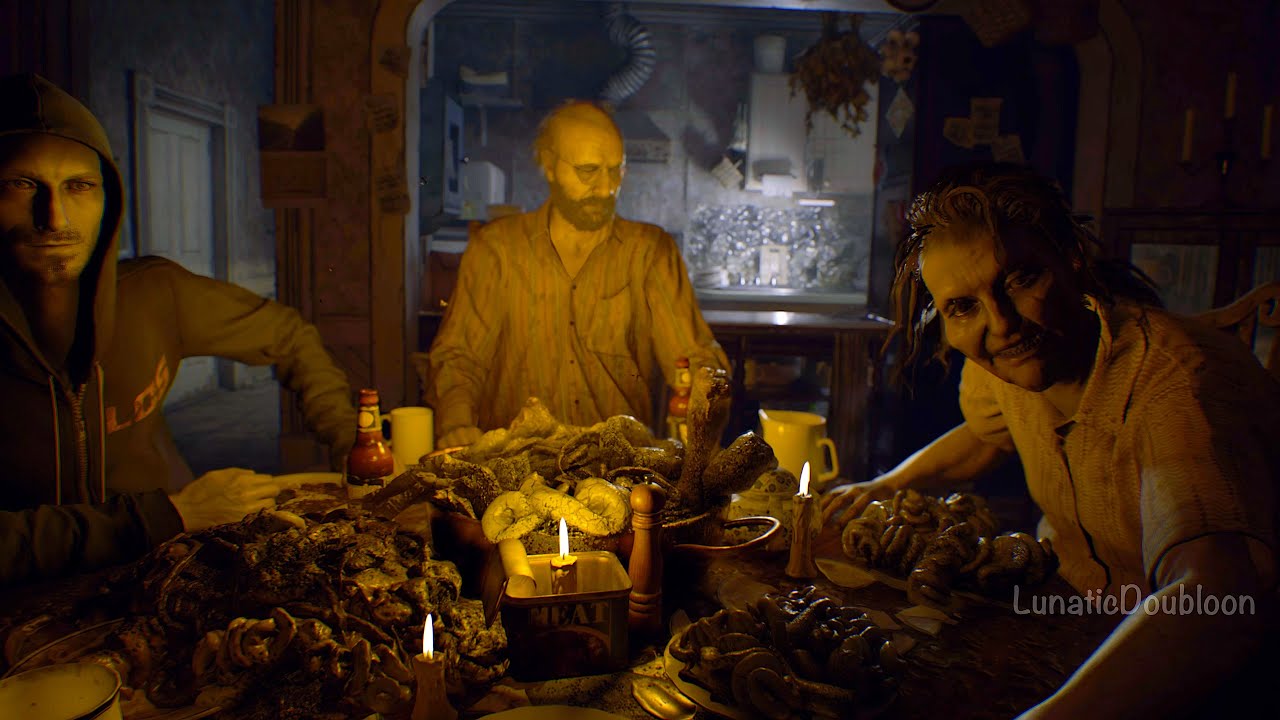Resident Evil 7: Baker Family Dinner Scene [4K 60FPS HDR] - YouTube