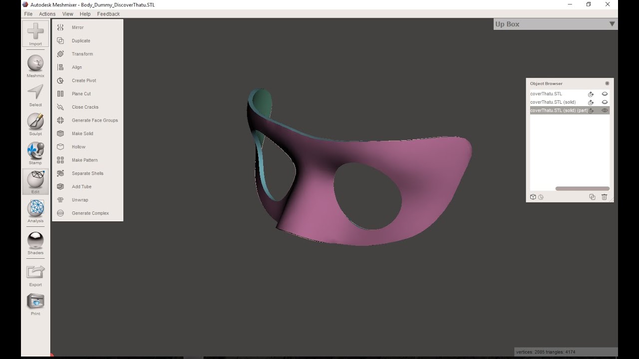 Eye mask desing usig #meshmixer - YouTube