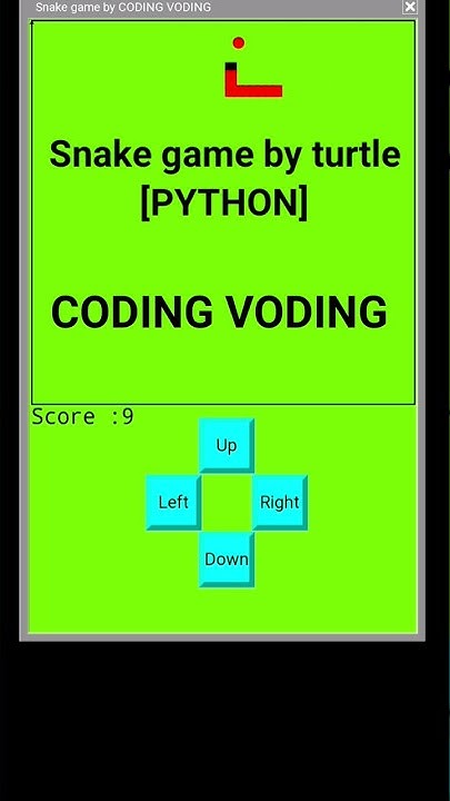 Snake game with turtle module button on screen #python #turtle #tkinter ...