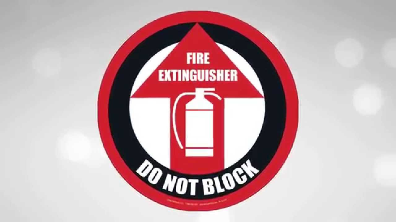 Do Not Block Fire Extinguisher Floor Sign - Stop-Painting - YouTube