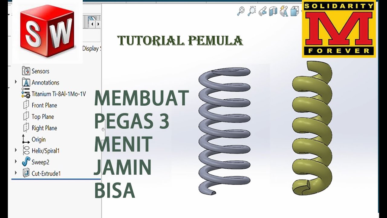tutorial solidworks pegas | spring | per - YouTube