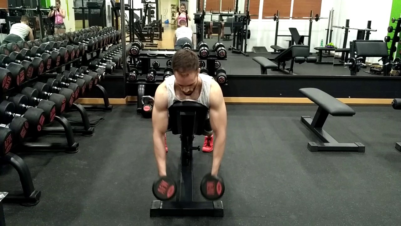 remo mancuernas sobre banco inclinado - YouTube