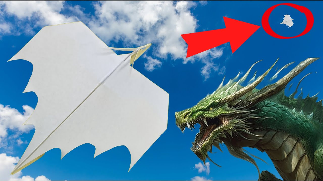 How to Make a Flying Paper Dragon Airplane That Flies Far | Best Paper ...