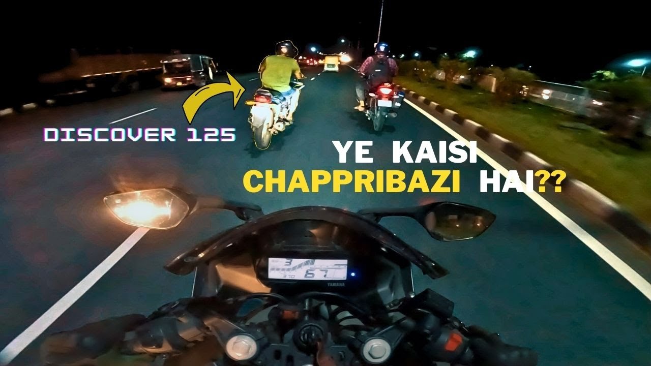 Chapri Rider spotted AGAIN !!!! R15 v3 Vs Discover 125🤣🤣 EVENING RIDE # ...