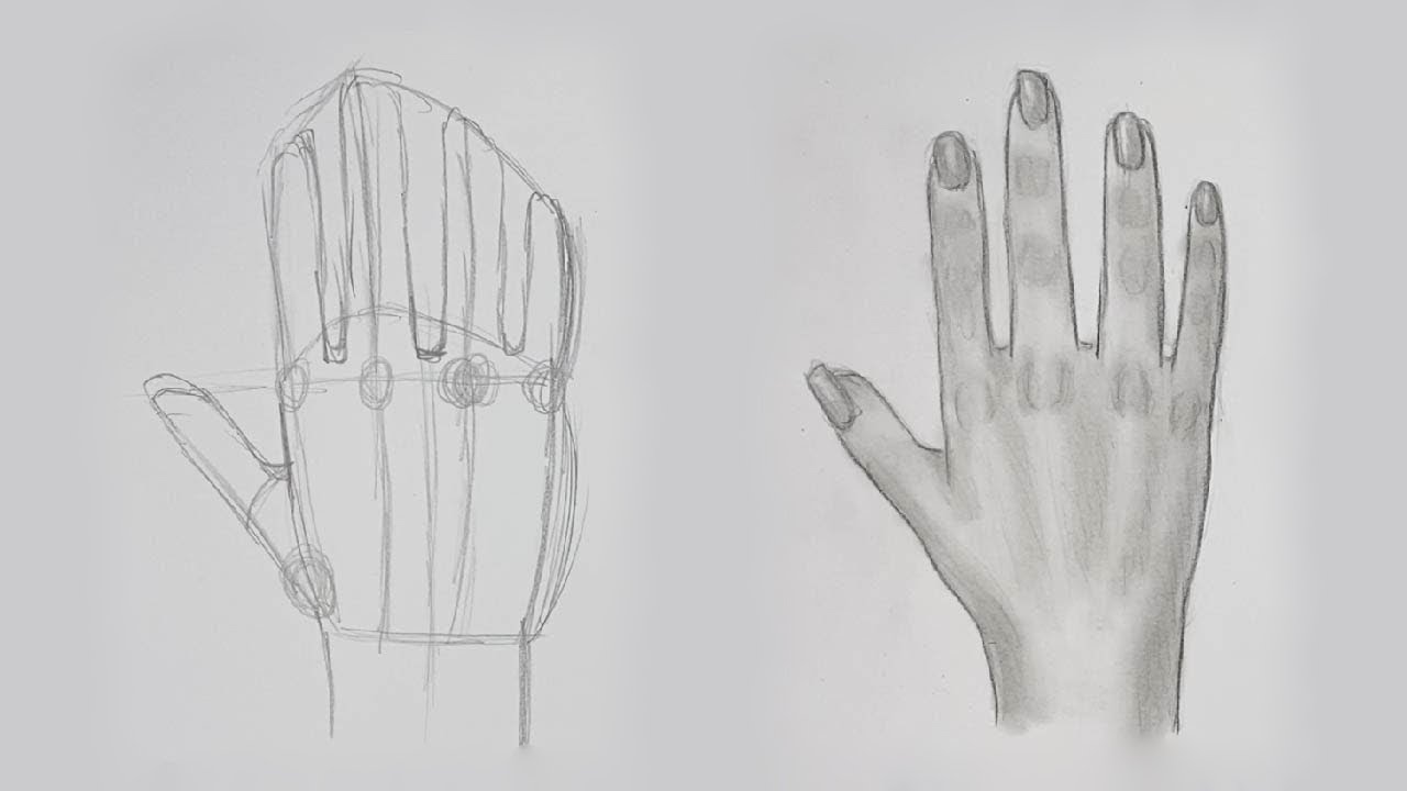 Comment Dessiner Une MAIN REALISTE AU CRAYON Noir et Blanc - YouTube