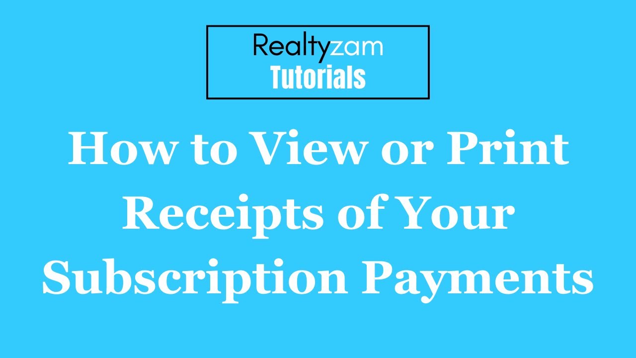 How to View or Print Receipts of Your Subscription Payments - YouTube