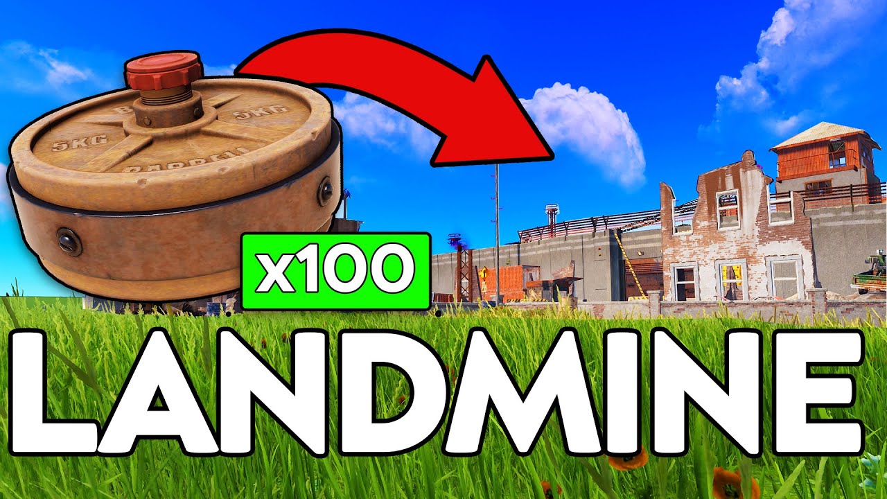 We surrounded outpost with landmines... - Rust - YouTube