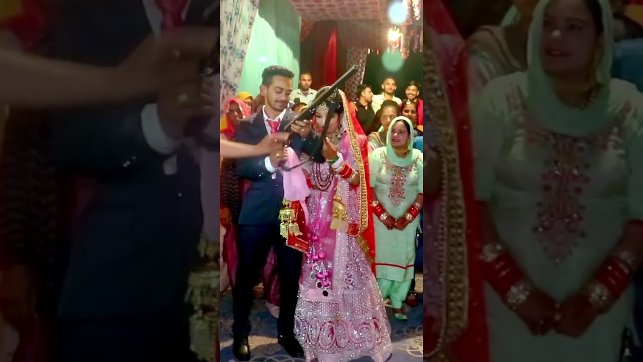marriage 👩‍ ️‍👨couple gun firing 😘very romantic🥰 love ️ status #shorts ...