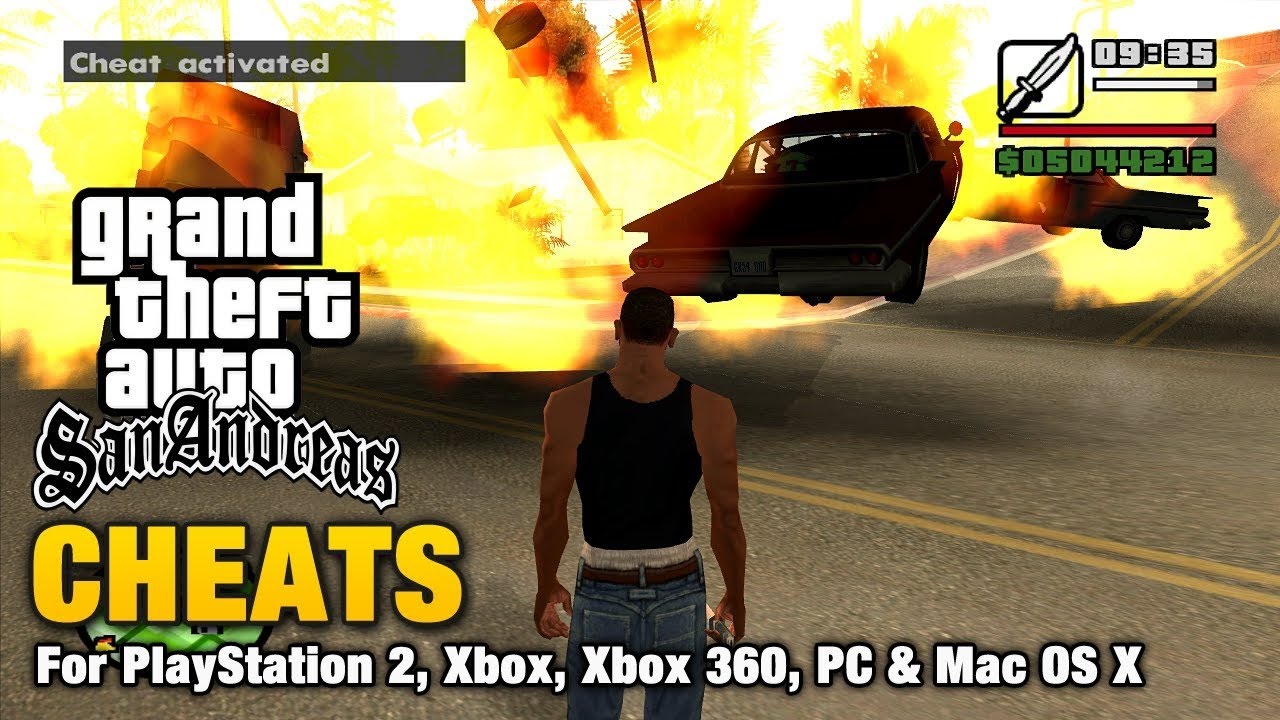 GTA San Andreas Amazing Cheat Code list - YouTube