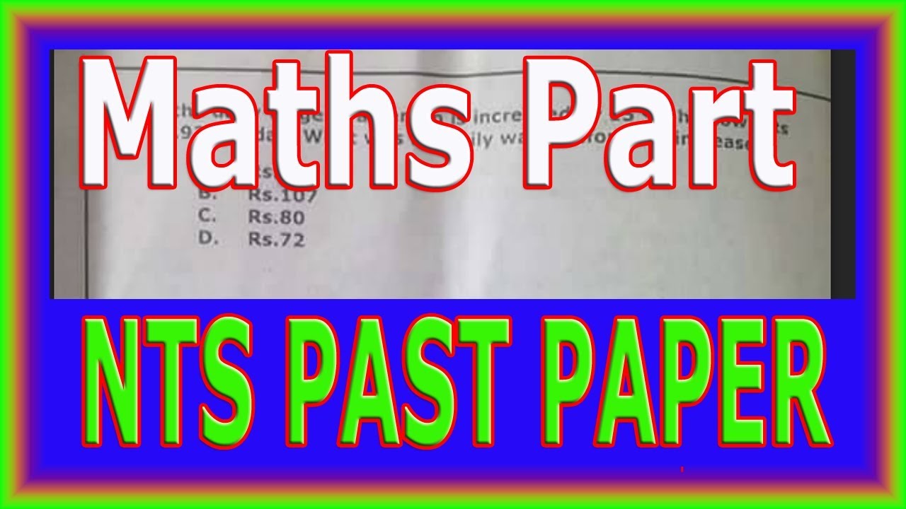 NTS Past Solved Paper | Mathematical Problems. - YouTube
