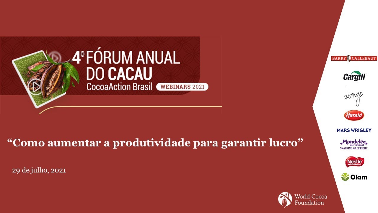 1º Webinar CocoaAction 2021 - "Como aumentar a produtividade para ...