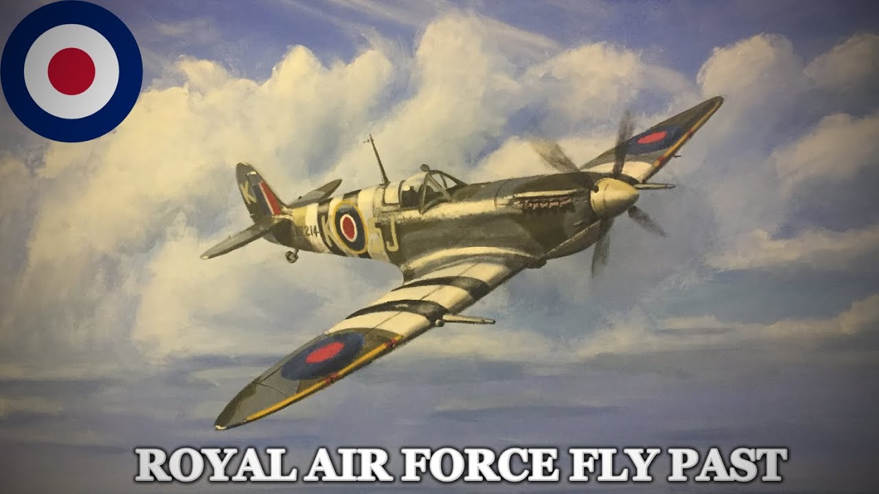 Royal Air Force fly past March - British March - YouTube