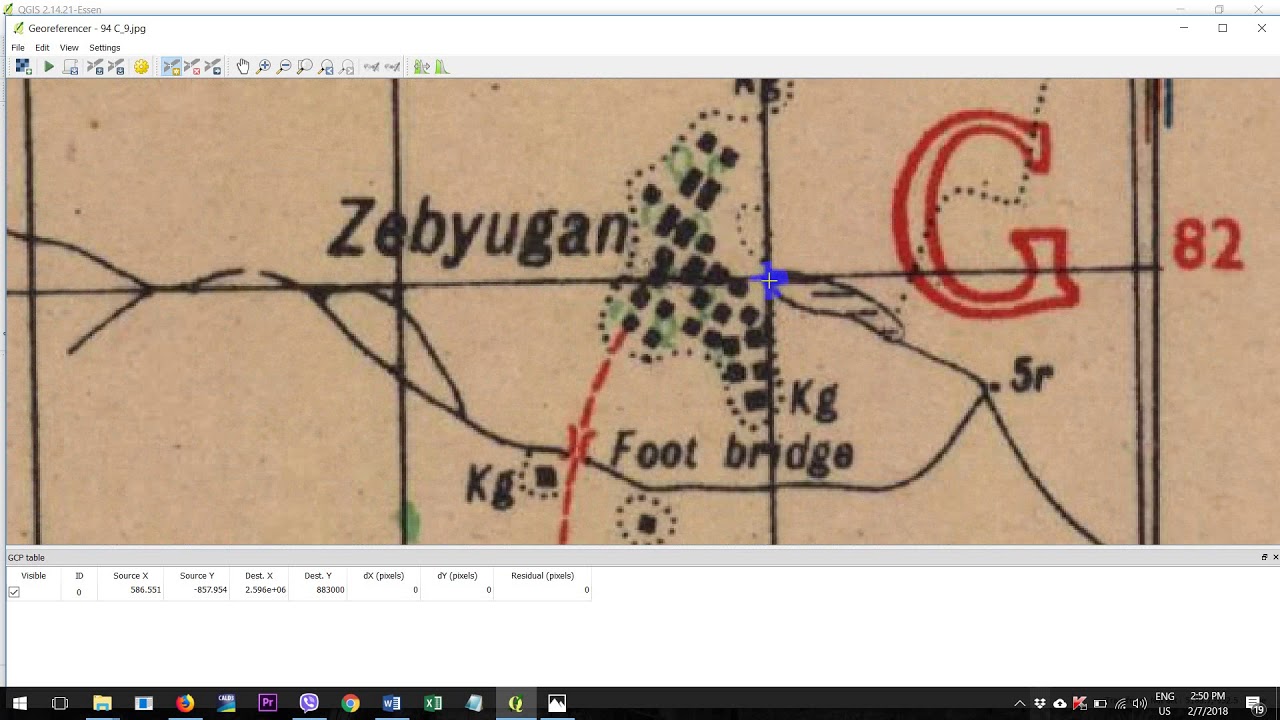 QGIS: Georeferencing LCC Map (Grid III B Yards) - YouTube