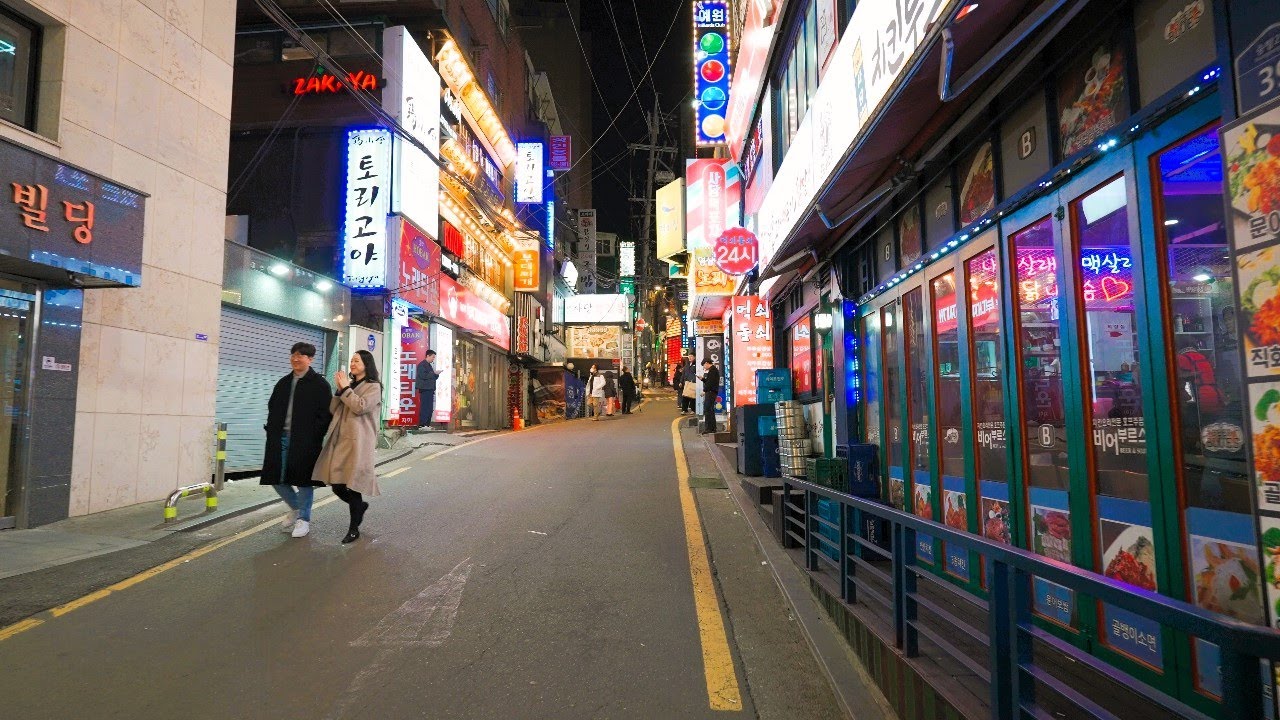 Sadang Station, southwest food alley night walking | Seoul South Korea ...