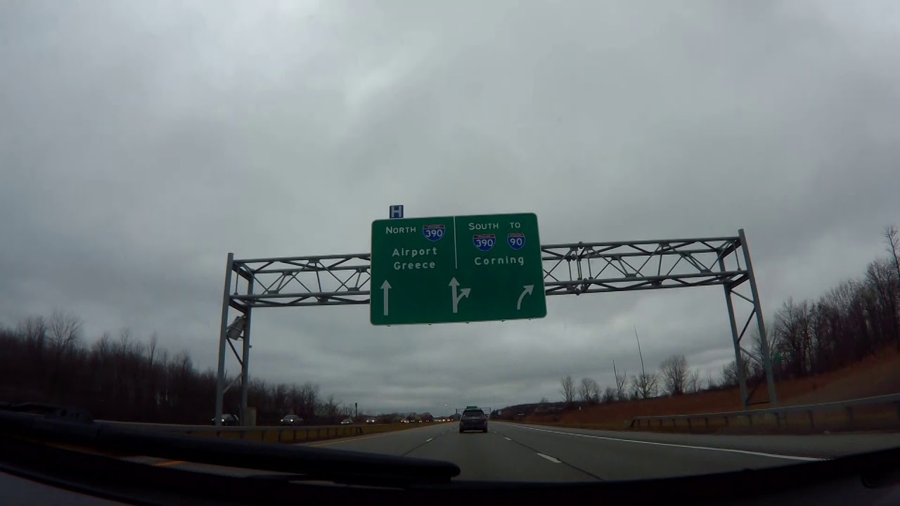 NY Interstate 590 south high mast streetlights - YouTube