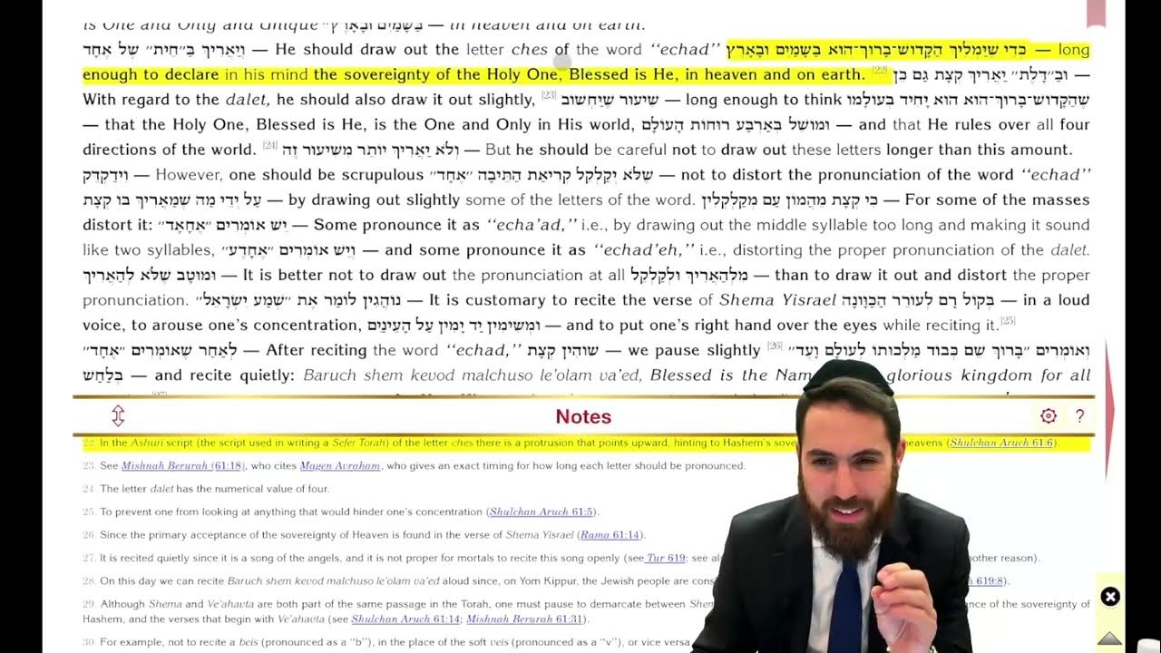 Kitzur 30 [11.24] Siman 17:1-7 [How to Say/ [Pronounce Shema] - YouTube