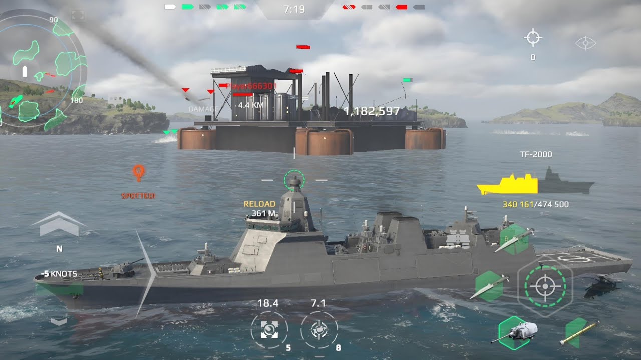 TF-2000 destroyer in action : Modern Warships - YouTube