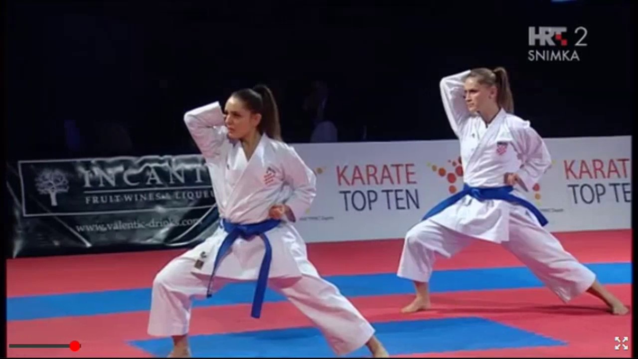 Hrvatska ženska kata reprezentacija _ Karate Top Ten Zagreb 2016 - YouTube