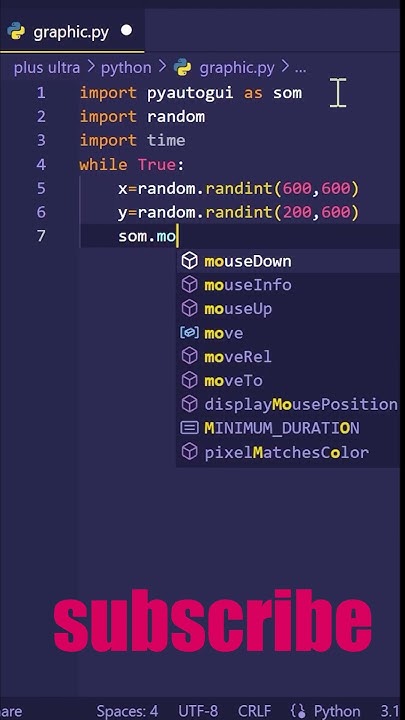Mouse moving bot project using python🤖 #python #shorts #trending #project - YouTube