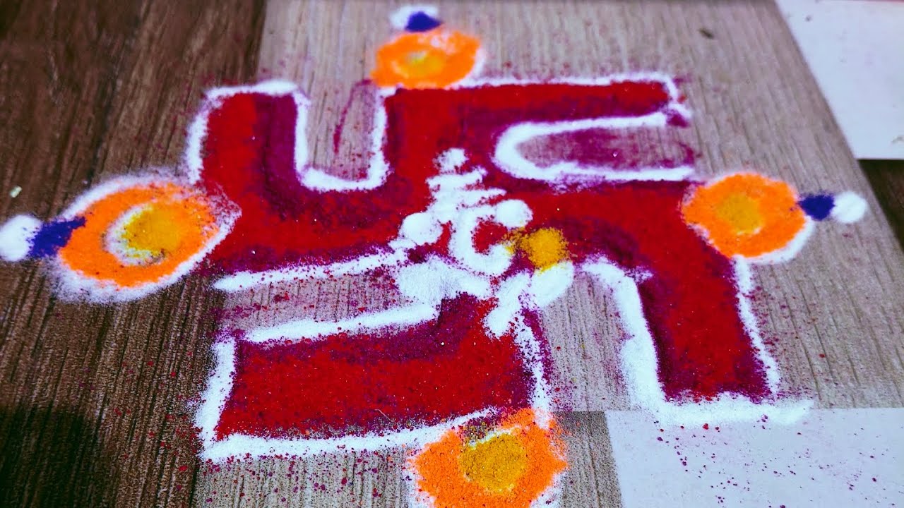 Simple ganpati bappa rangoli designs shorts rangoli # rangoli # - YouTube