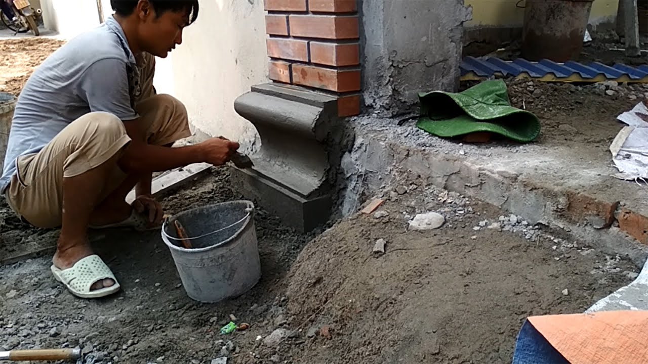 Easy technique to make column base with cement material - DIY crafts ...