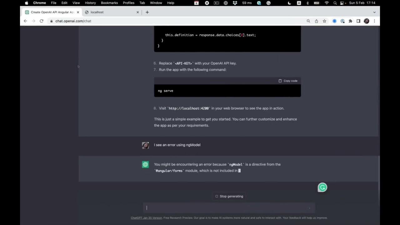 ChatGPT is writing an Angular application to work with OpenAI - YouTube