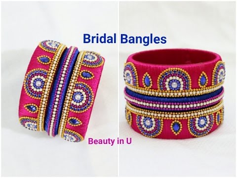 Making of Designer Silk Thread Bridal Bangles at Home | Tutorial - YouTube