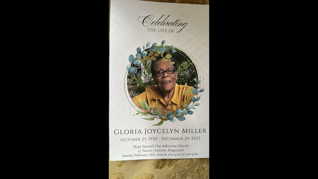 Hope SDA Church | Thanksgiving Service for the Life of Gloria Joycelyn ...