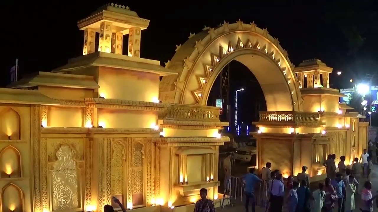 Durga Puja | Bahubali Palace Theme Pandal - YouTube