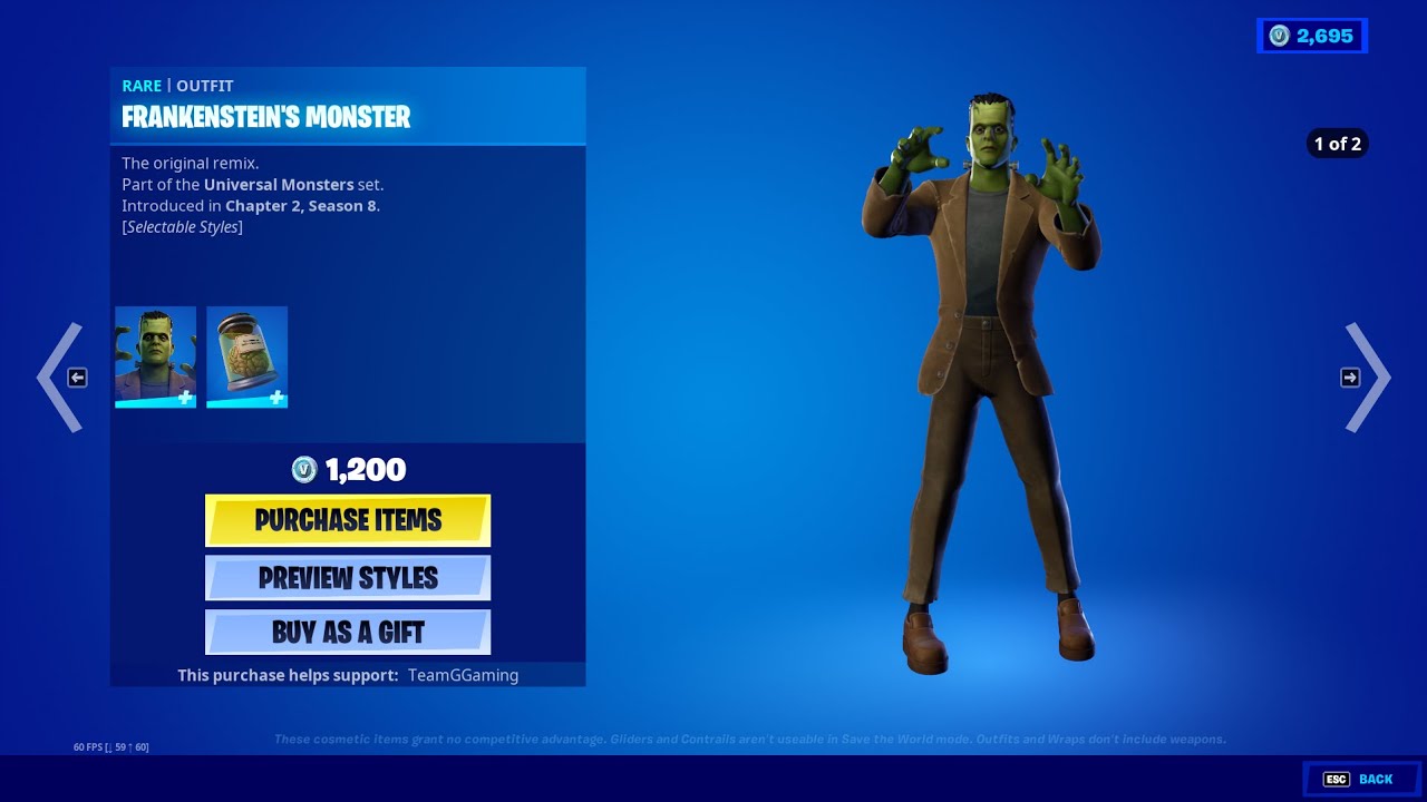 Fortnite Item Shop 10/5/2021 NEW FRANKENSTEIN'S MONSTER SET + NEW ...