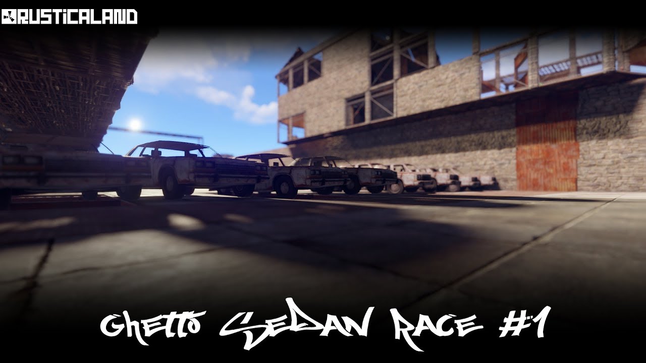 RUST epic car races on built racetrack UNCUT (2 race, 2 lap / race ...