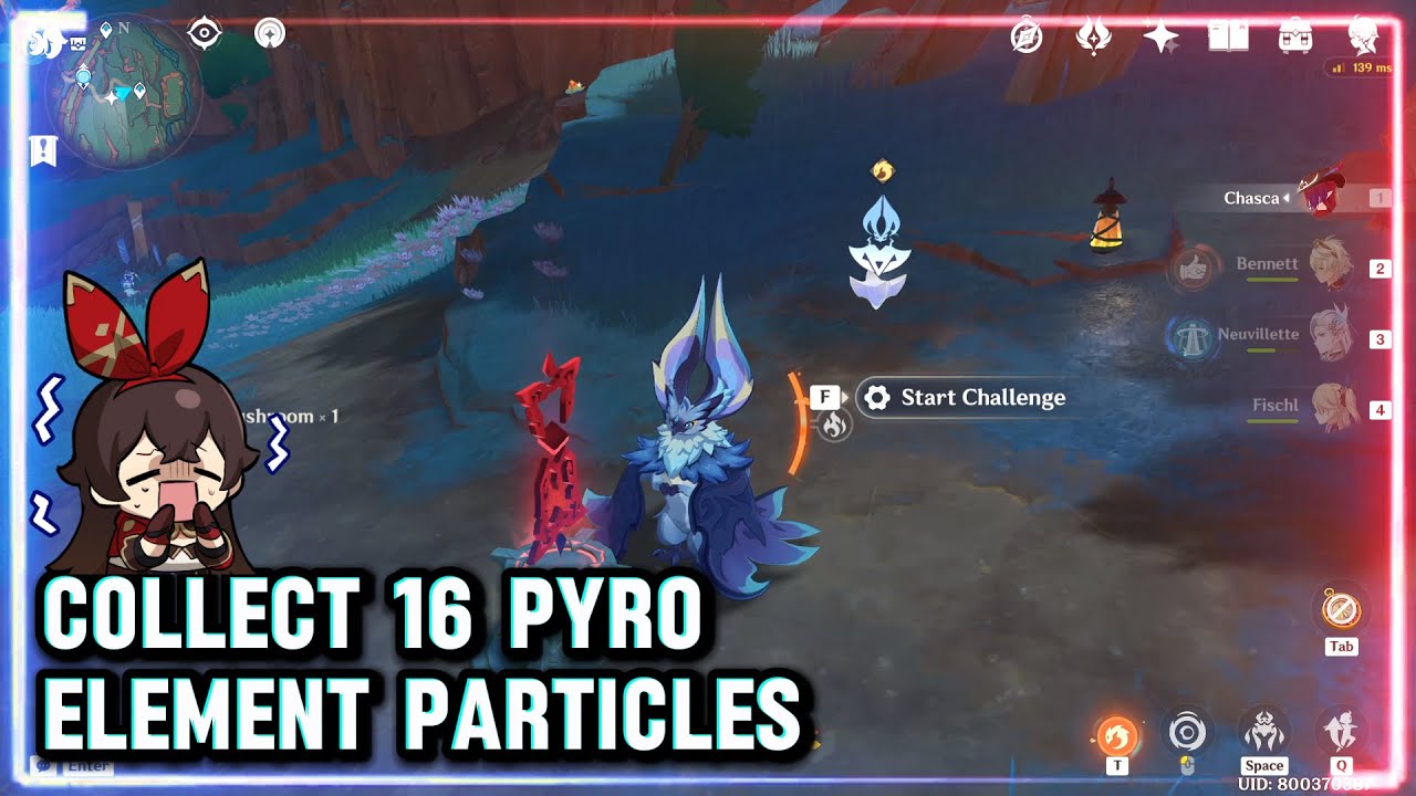 Collect 16 Pyro Element Particles within 40 second | Genshin impact ...