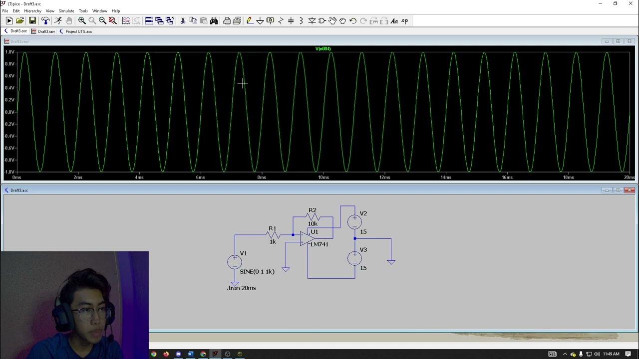 ANALISIS RANGKAIAN OPERATIONAL AMPLIFIER INVERTING | Ltspice | UTS ELEKTRONIKA DASAR - YouTube