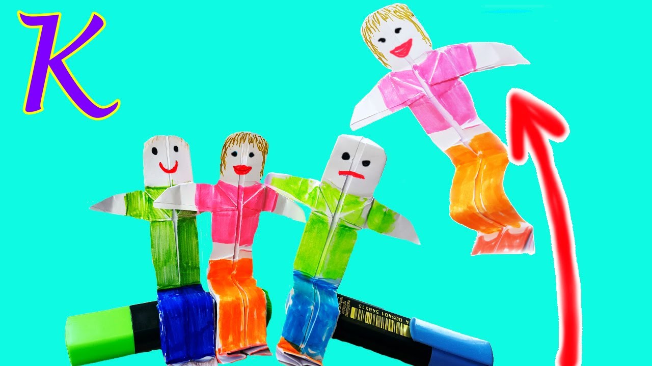 How to make a jumping man origami - YouTube