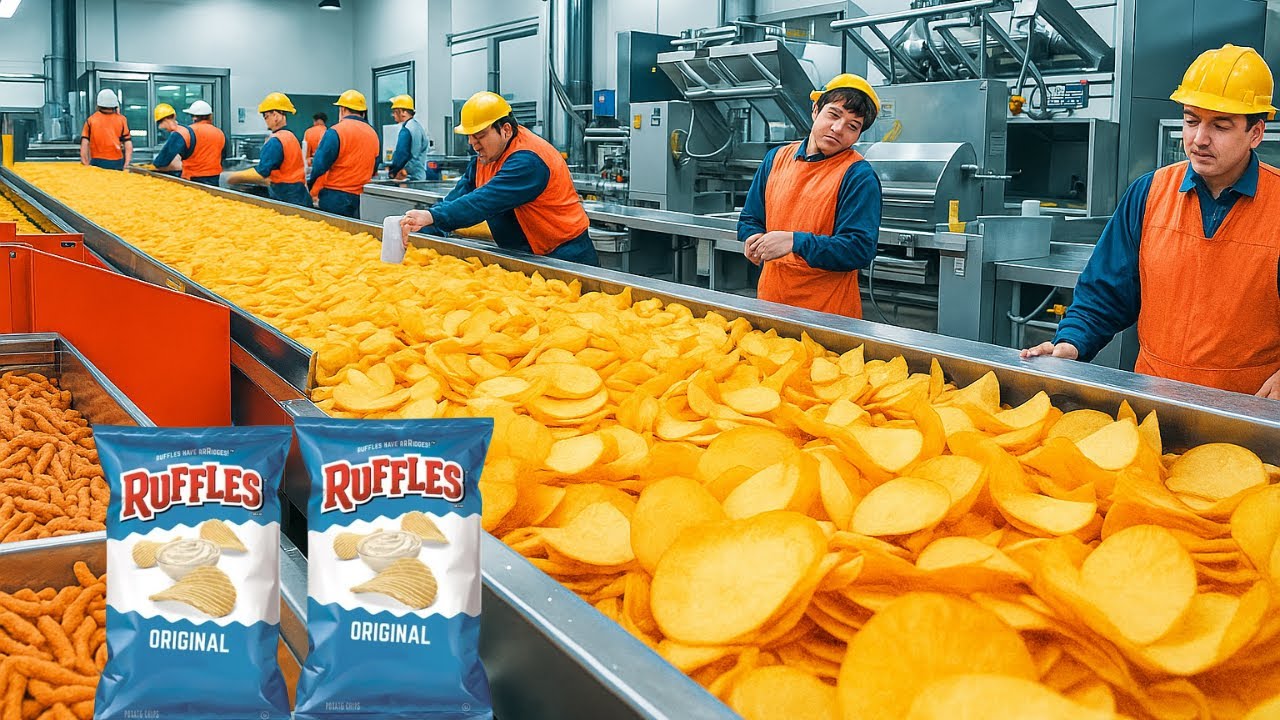 How Ruffles Potato Chips are Made in Factory - YouTube
