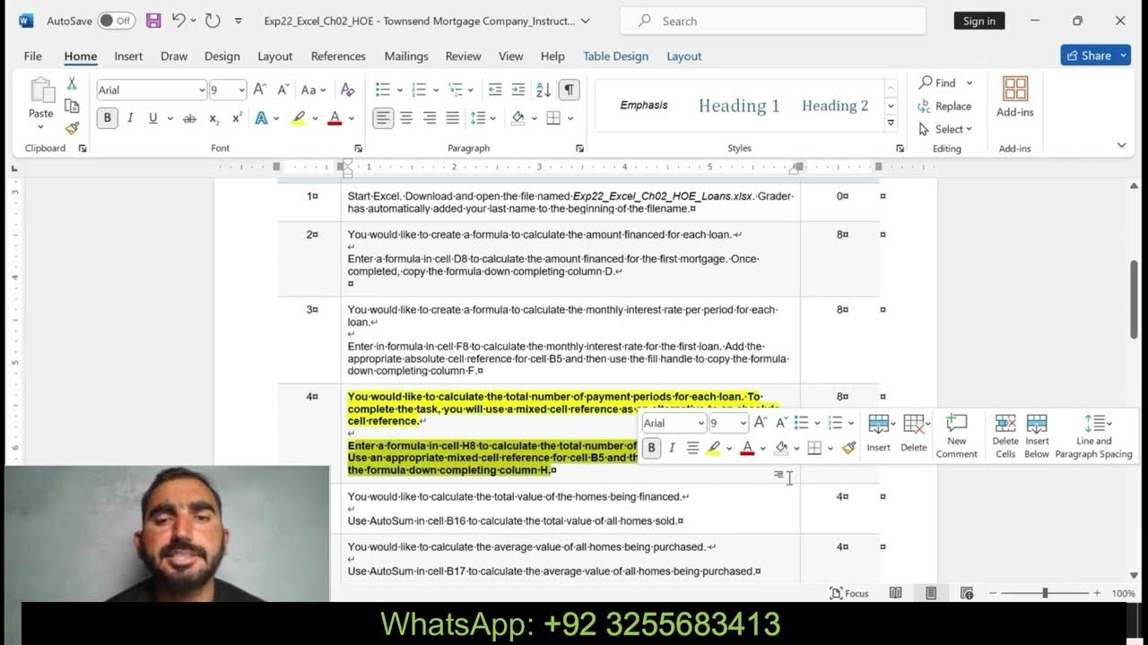 Exp22_Excel_Ch02_HOE - Townsend Mortgage Company | Excel Chapter 2 ...