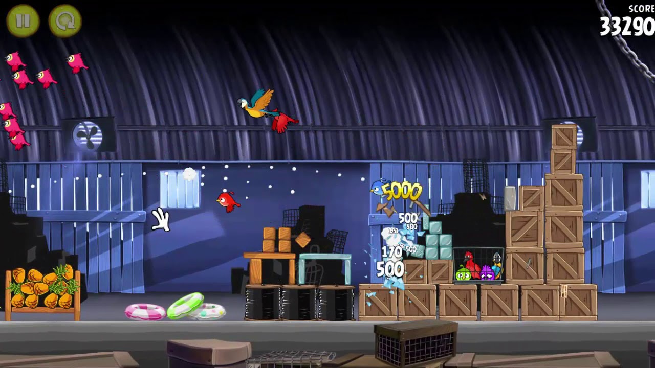 Angry Birds Rio - Smugglers Den LV 1 - 12 - YouTube
